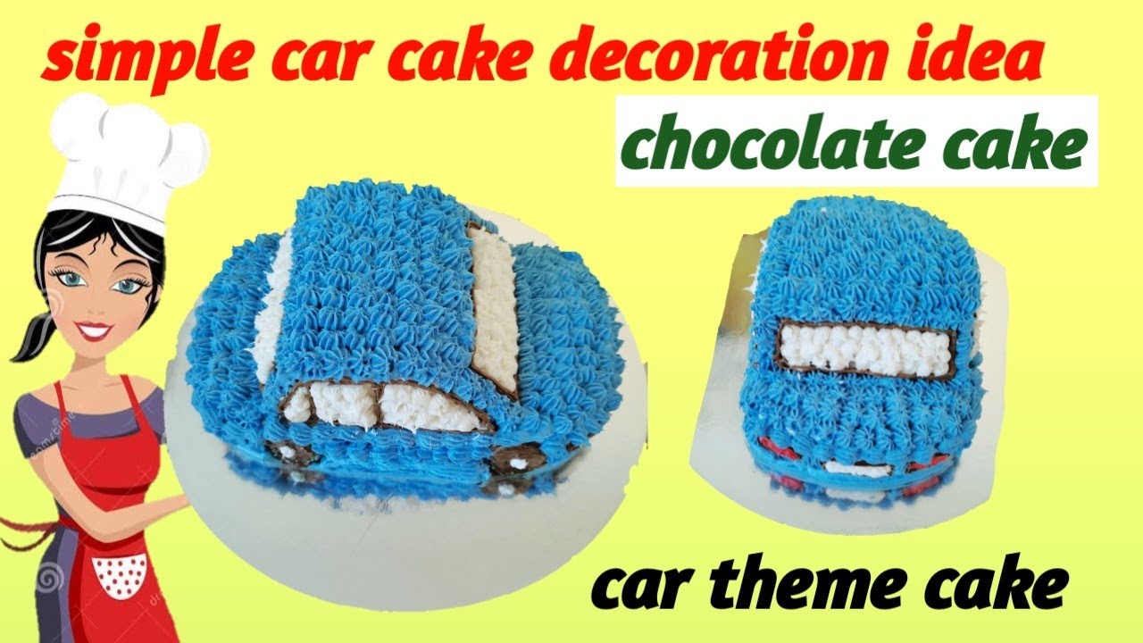 simple car cake decoration idea/car theme cake ideas/car cake shape ...
