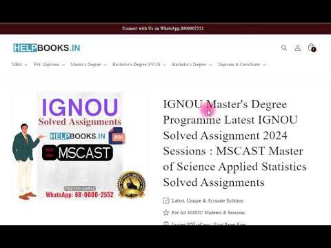 🆓Free IGNOU MSCAST Master of Science Applied Statistics Solved Assignments | exam Guess papers ...