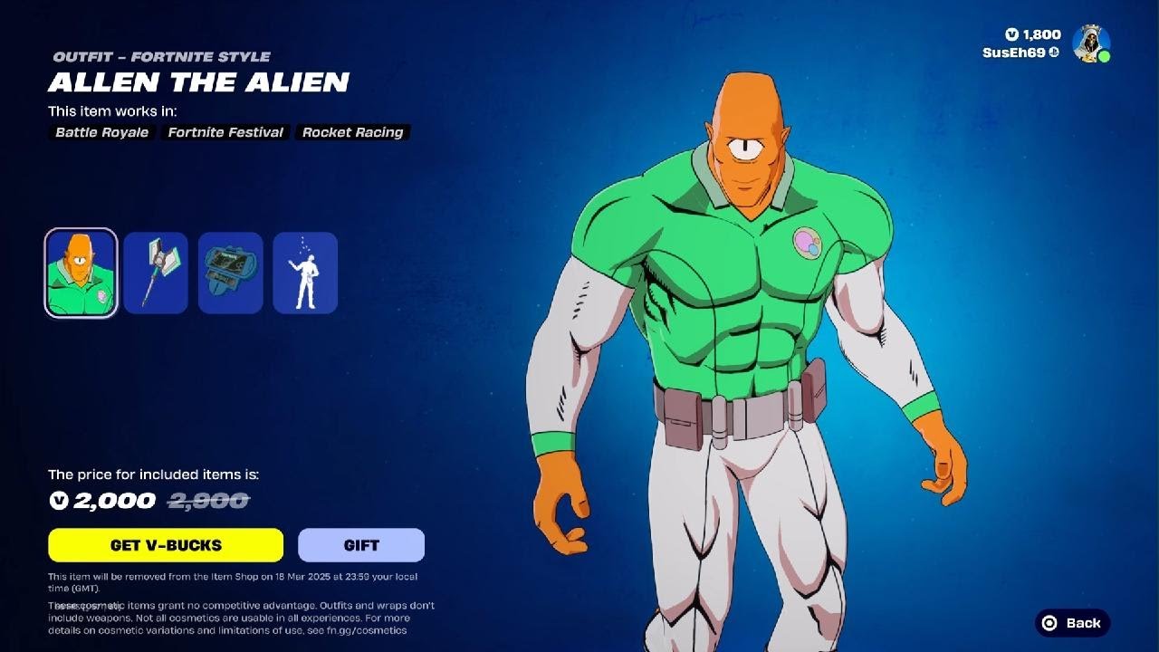New Allen the alien Fortnite Item Shop 12th of march 2025 - YouTube