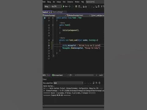 Visual Studio C# MessageBox | Tecnologia Em Jogos Digitais #shorts - YouTube
