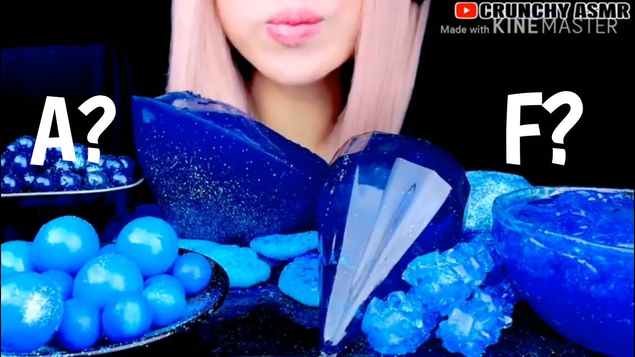 Rating Eating Blue Food ASMR.. - YouTube