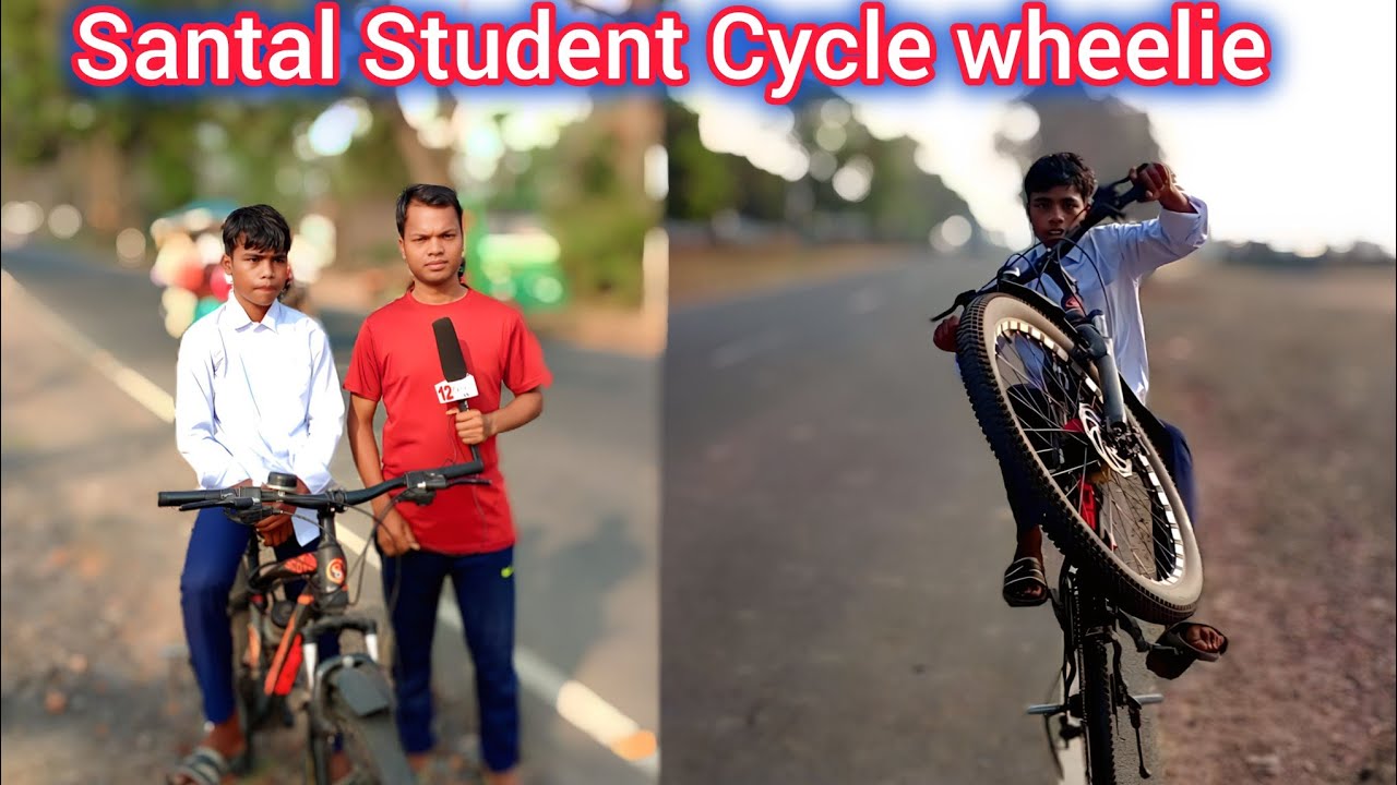 SANTAL STUDENT CYCLE WHEELIE 2025//NEW SANTALI VIDEO//#12PARSITV # ...