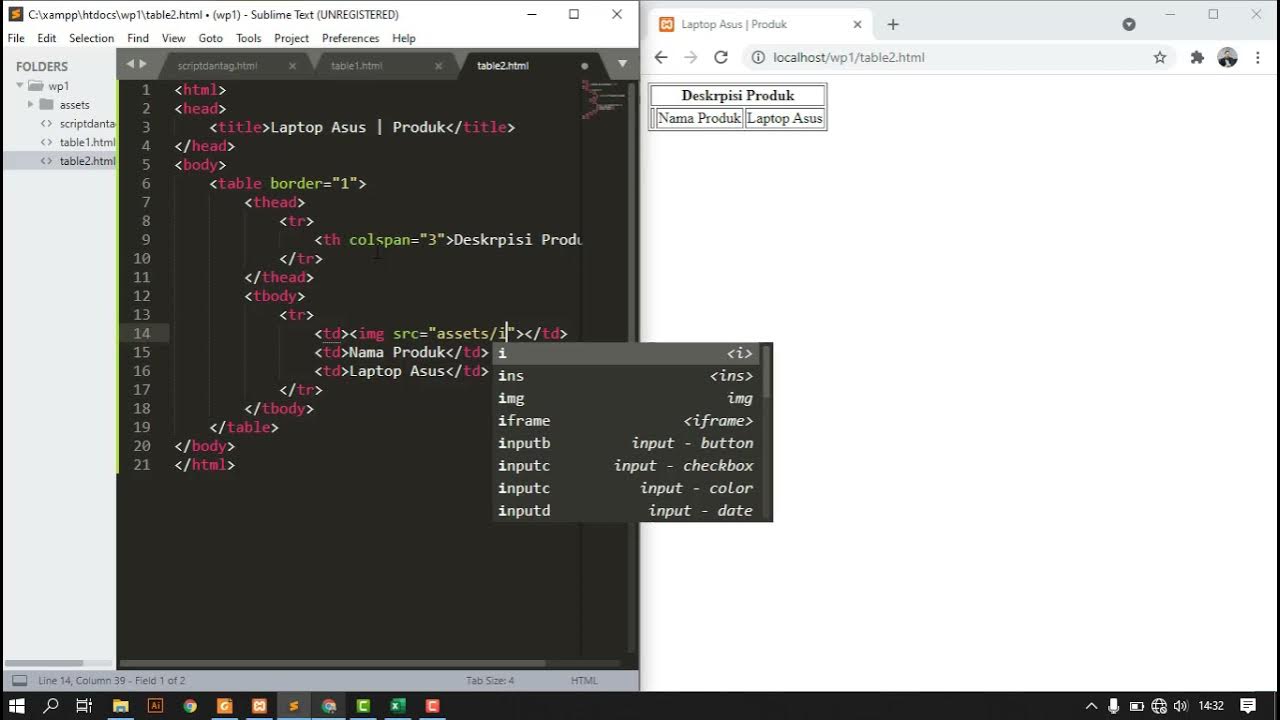 TUTORIAL MENGGUNAKAN COLSPAN DAN ROWSPAN PADA TABLE HTML - YouTube