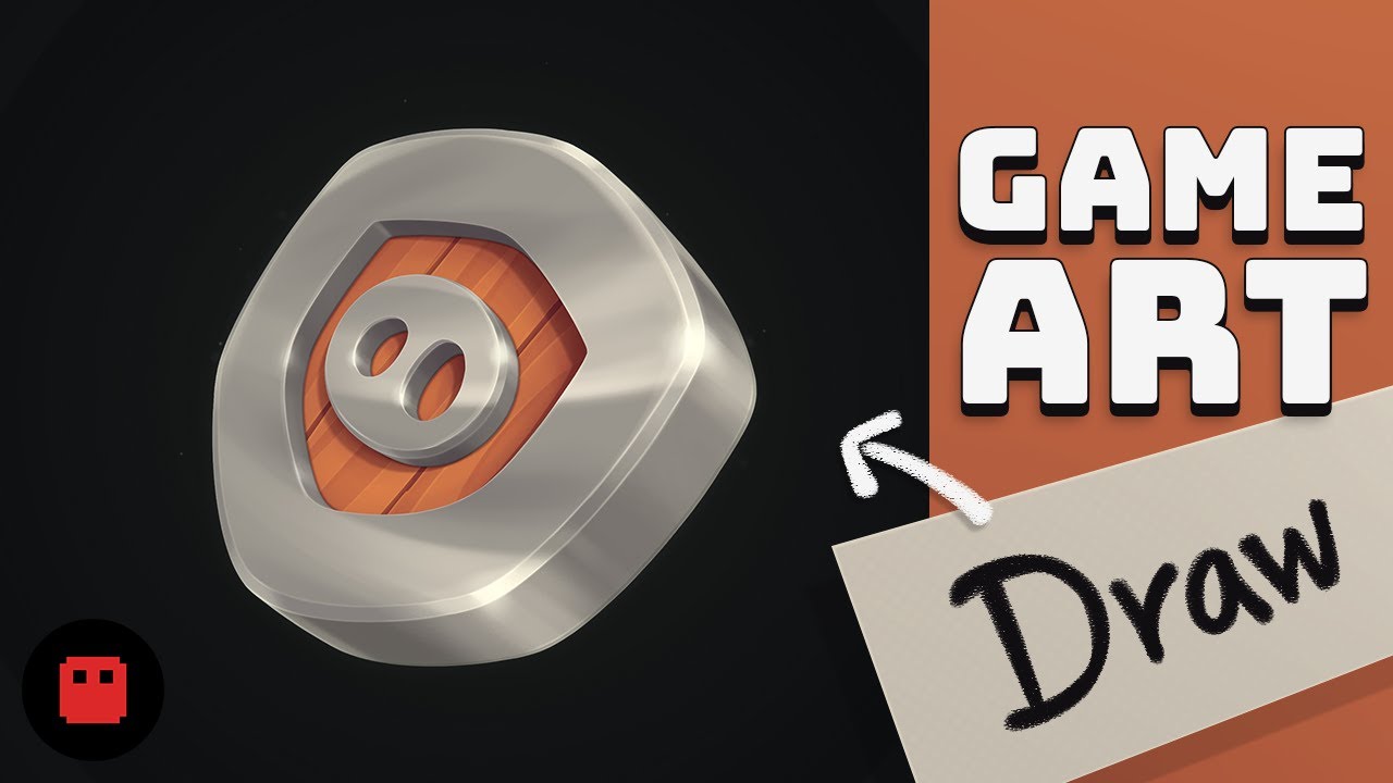 Game asset painting - Shield icon | How to draw #gameart - YouTube
