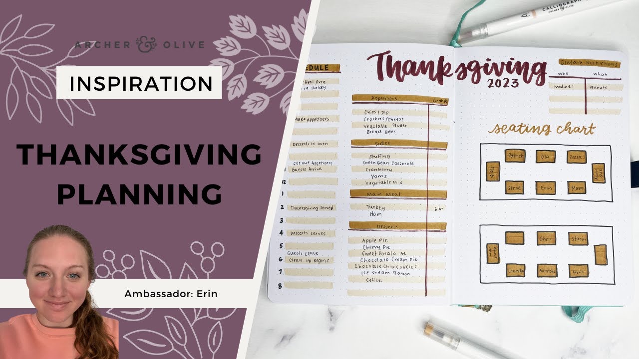 How To Plan For Thanksgiving Dinner In Your Journal - YouTube