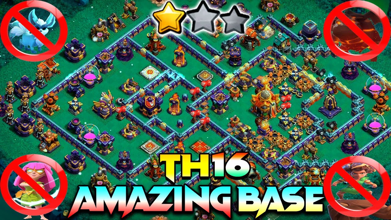 TH16 *AMAZING* BASE LINK ! TH16 NEW WAR BASE 2024 ! TH16 LEGEND BASE ...