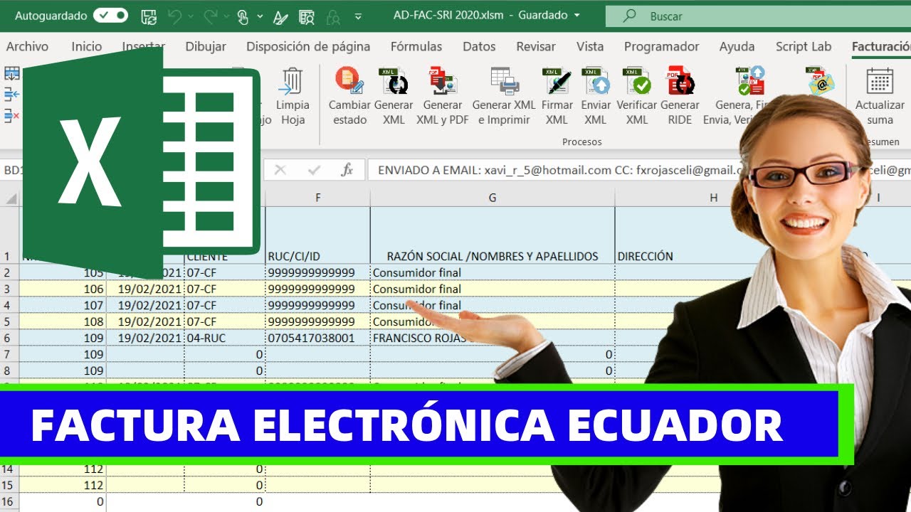 📛 Crea Facturas electrónica Ecuador masiva | Plantilla de Excel - YouTube