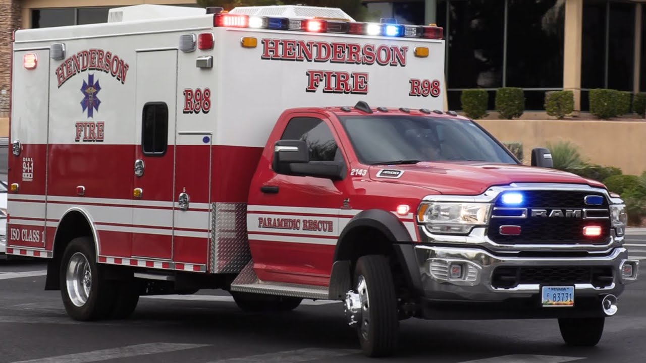 *BRAND NEW AMBULANCE* Henderson Fire Department Rescue & Engine 98 ...