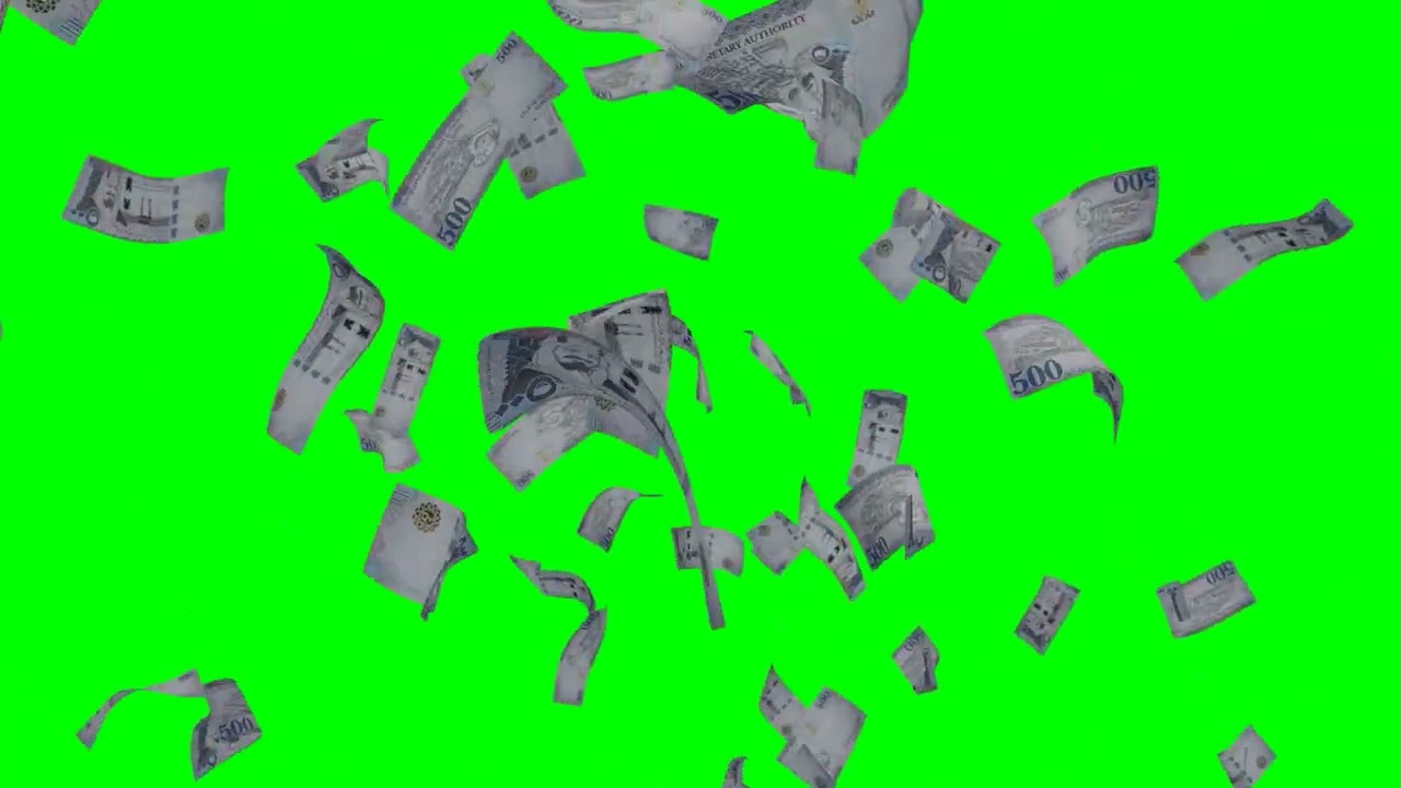 Saudi riyal falling / saudi arabia currency falling green screen - YouTube