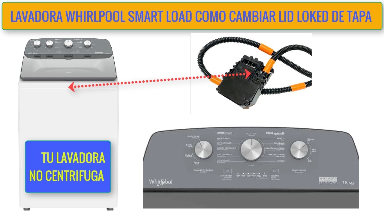 Whirlpool xpert system smart load como cambiar seguro de tapa - YouTube