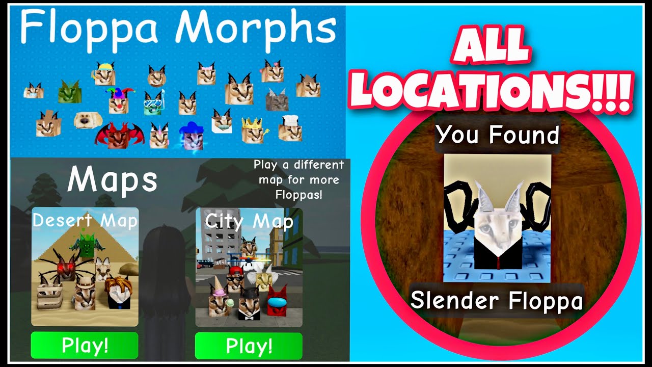 ALL FLOPPA MORPHS LOCATIONS FOR DESERT AND CITY MAP FIND THE FLOPPA IN ...