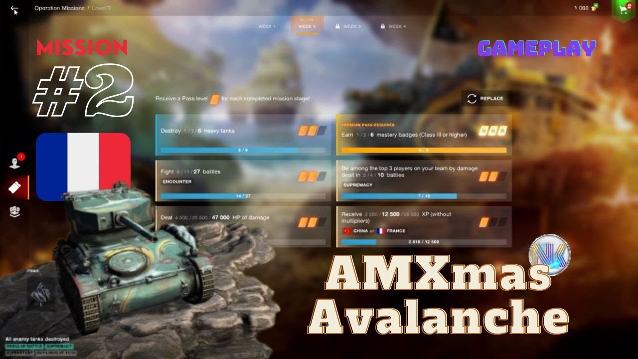 AMXmas Avalanche | France Tank Mission #2 | World of Tank Blitz ...
