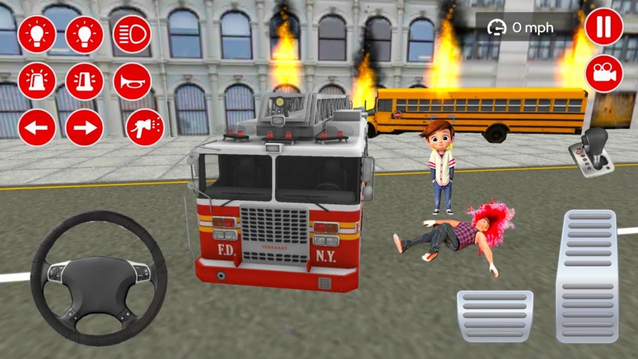 Real Fire Truck Driving Simulator : Fire Fighting Games_#14 ...