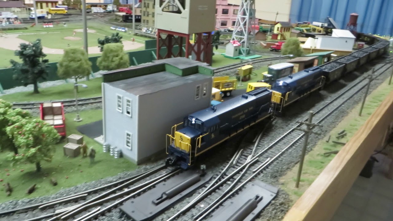 American Models C&O U25B S Scale Engines Layout scenes - YouTube