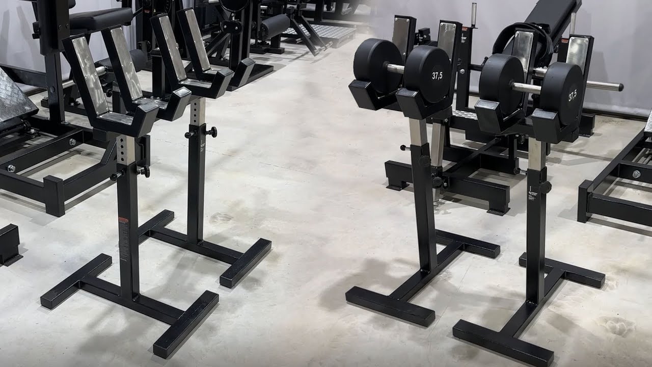 GYMEQUIP.EU / Adjustable Dumbbell Spotter Stand Z09XX - YouTube