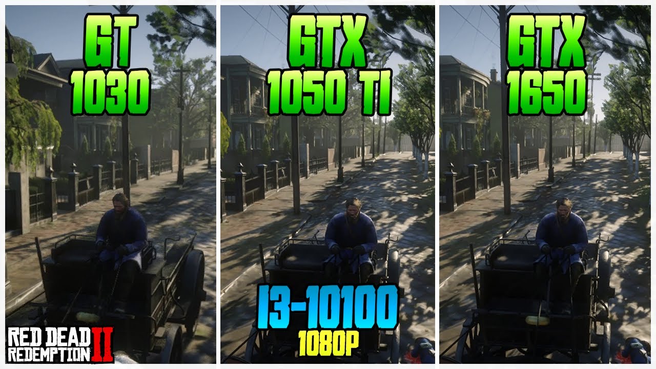 GT 1030 VS GTX 1050 Ti VS GTX 1650 - Red Dead Redemption 2 | (with i3 ...