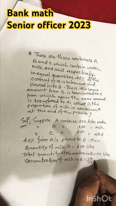 Bank math senior officer 2023#bankmath #bcsmathsolution #bankmathsolution #bankwrittenexammath ...