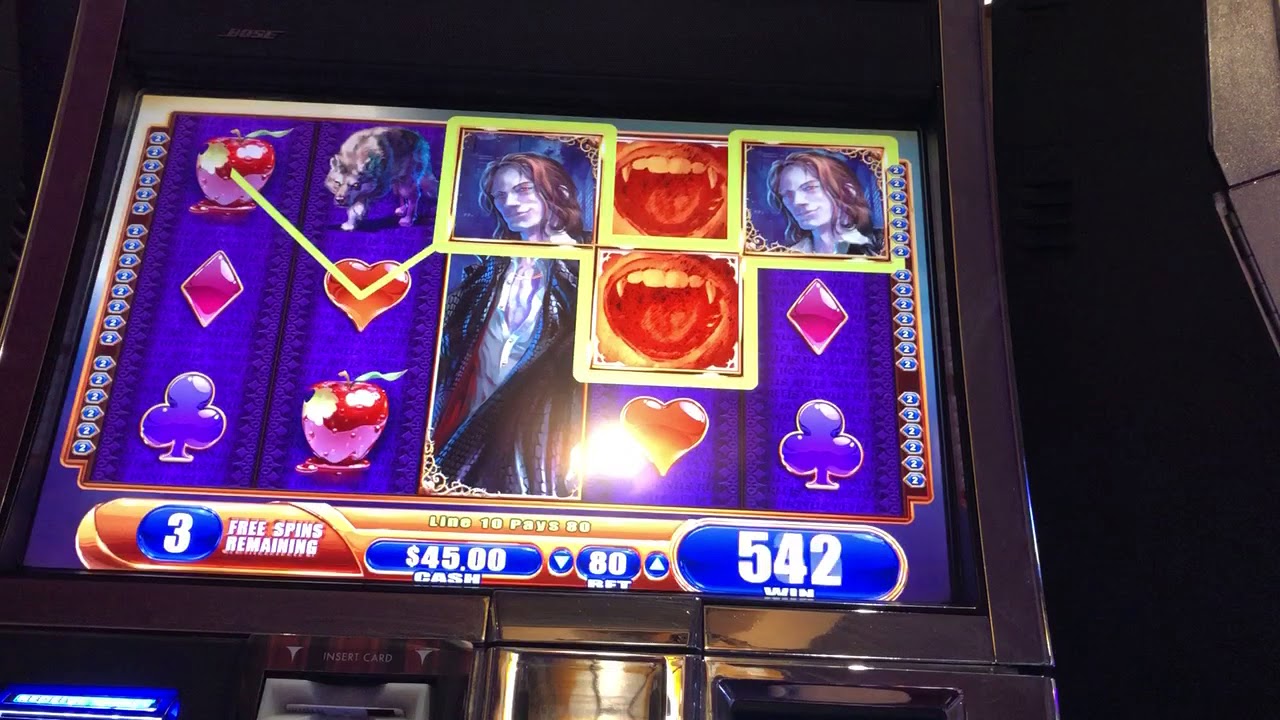 Vampires embrace slot machine bonus - YouTube
