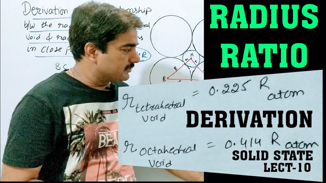 Solid State|L-10|Derivation of radius ratio for octahedral (r)and ...