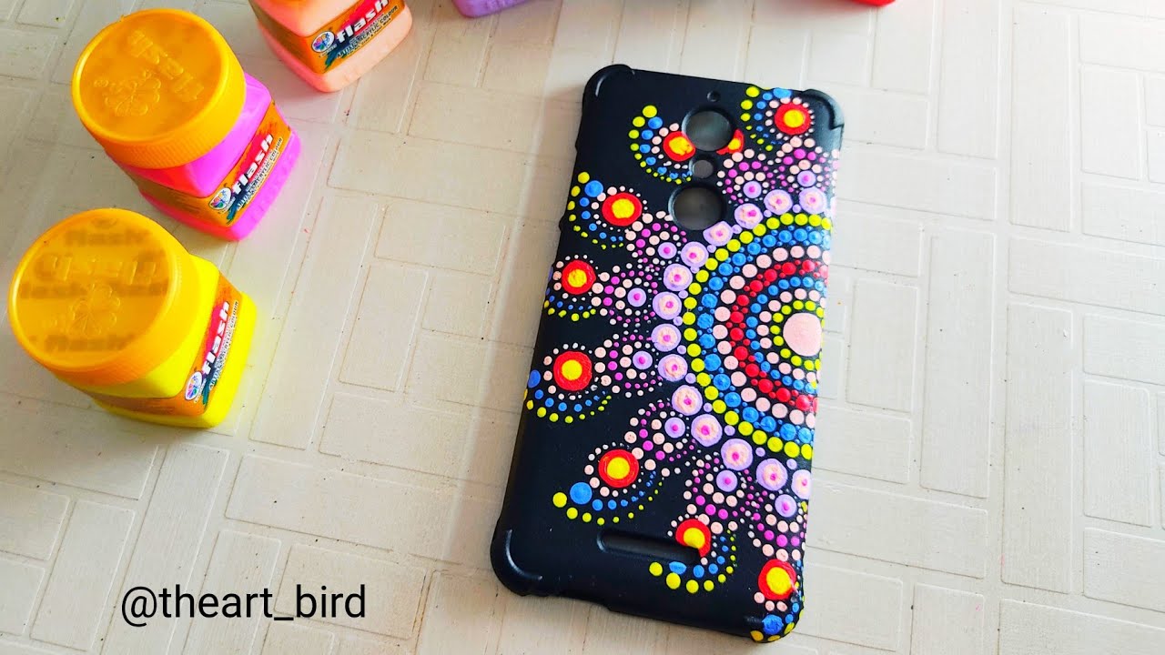 How to make mobile cover at home l Dot Mandala Art on mobile cover l ...