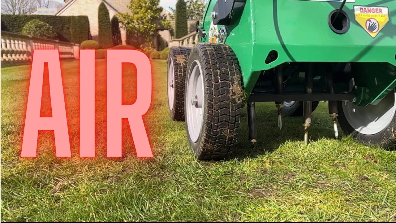 Solid tine aeration - YouTube