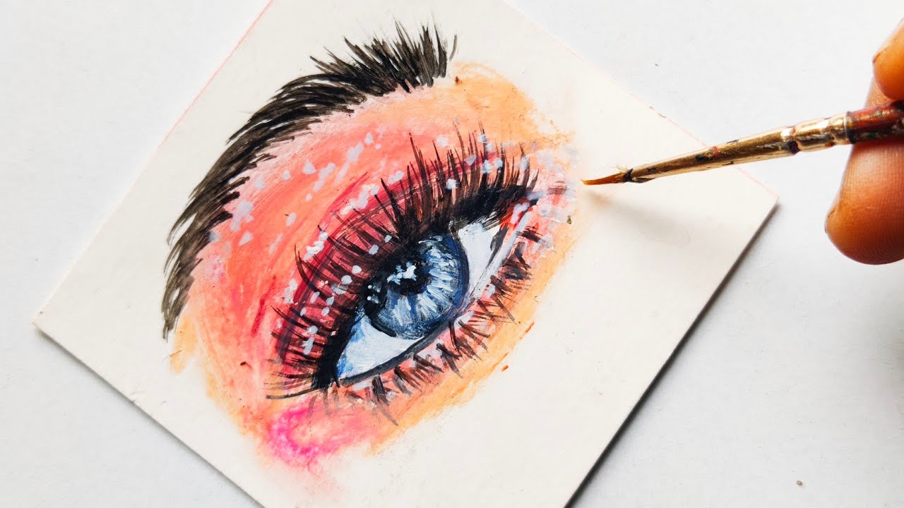How to Draw Eye | Easy Eye Acrylic Painting Step by Step - YouTube