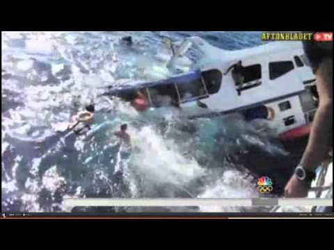 Actual Footage: Sinking Ship Goes Under, Passengers Jumping into Ocean ...