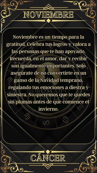 Cáncer Noviembre 2023 | Horóscopo Mensual: Corazón de Mar - YouTube