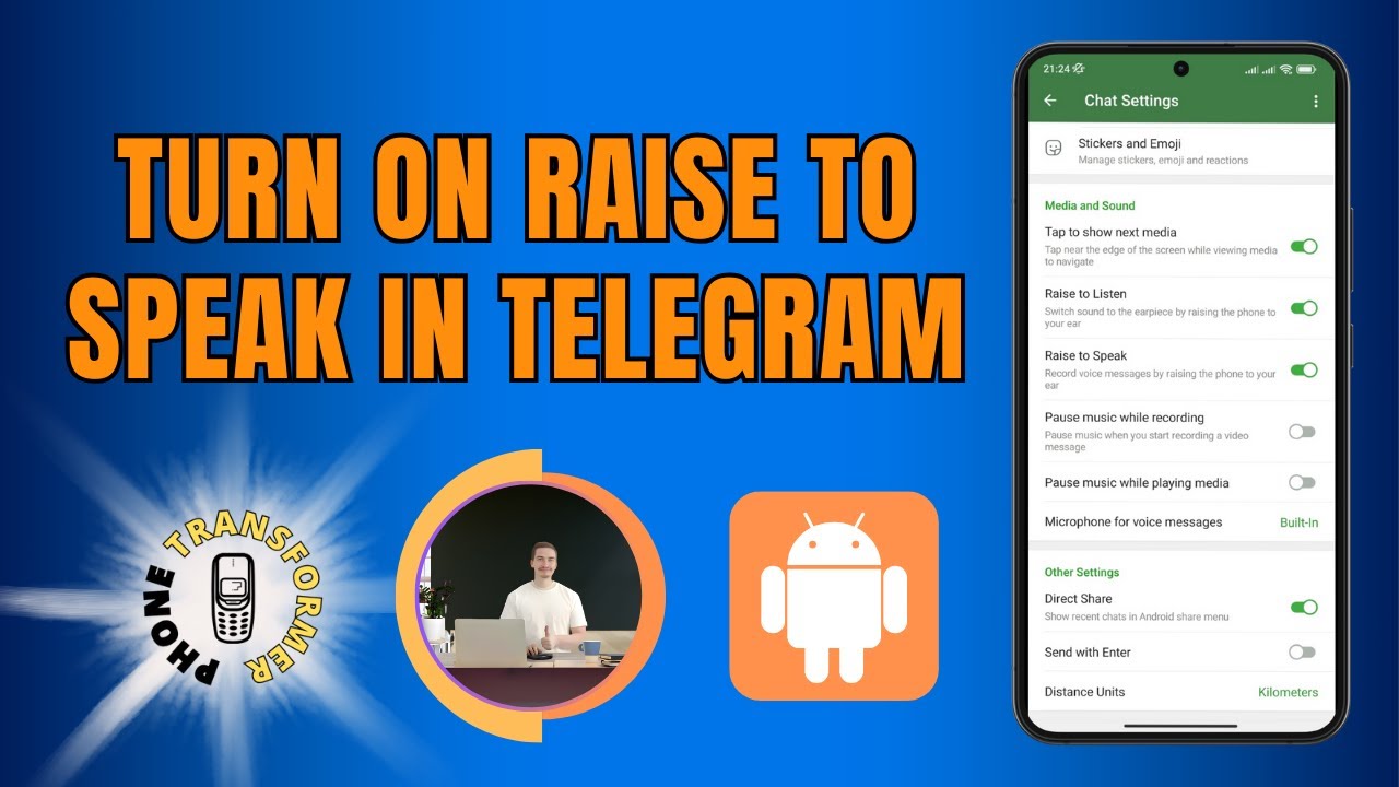 How to Turn On the Raise to Speak Feature in Telegram - YouTube