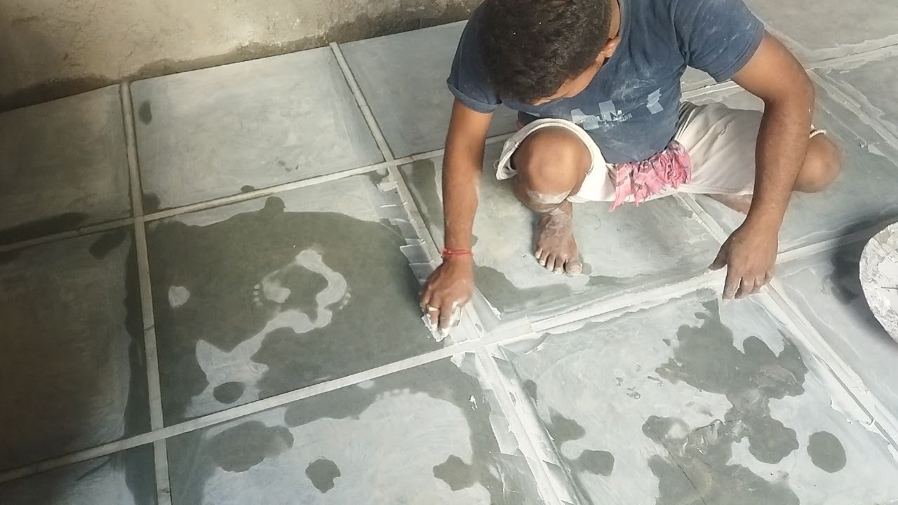 marble joint grouting - YouTube
