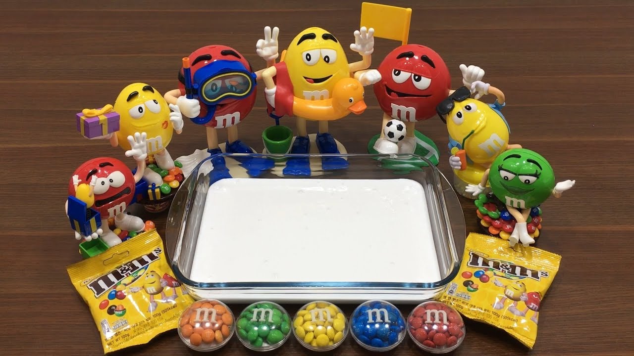 Mixing M&M into Glossy Slime !!! SlimeSmoothie Satisfying Slime Videos ...