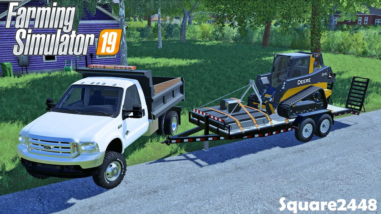 John Deere Skidsteer Brush Mowing | 04 F350 | New Trailer | Landscaping ...