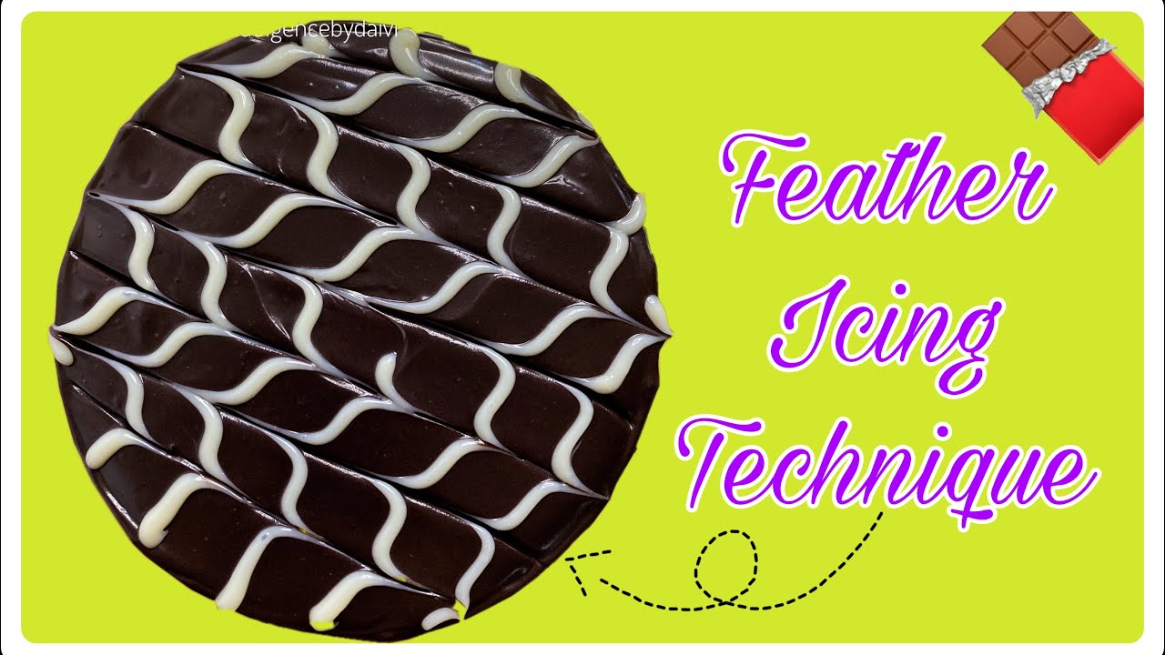 FEATHER ICING TECHNIQUE / CAKE DESIGN WITH RIGHT CONSISTENCY OF ICING ...