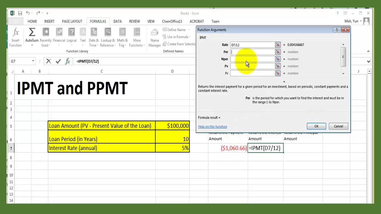 Excel 2013 PMT IPMT PPMT YouTube Excel 2013 PMT IPMT PPMT YouTube