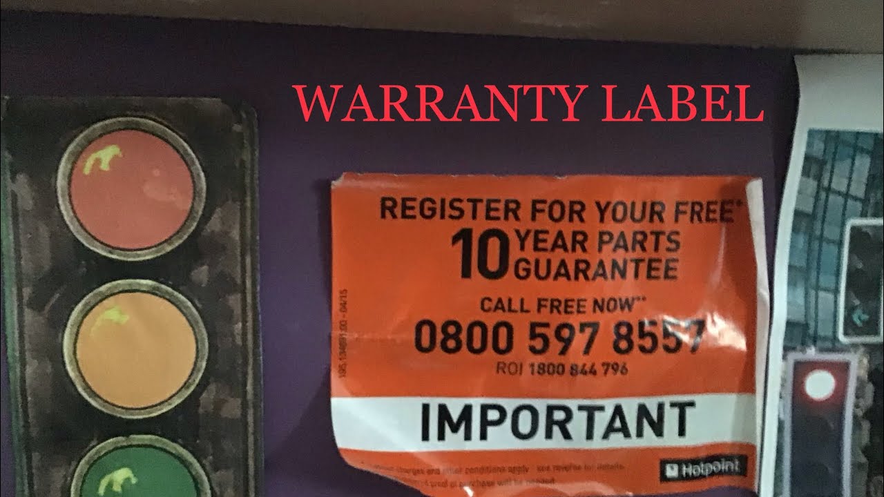 My Hotpoint Warranty Sticker For King Smasher - YouTube