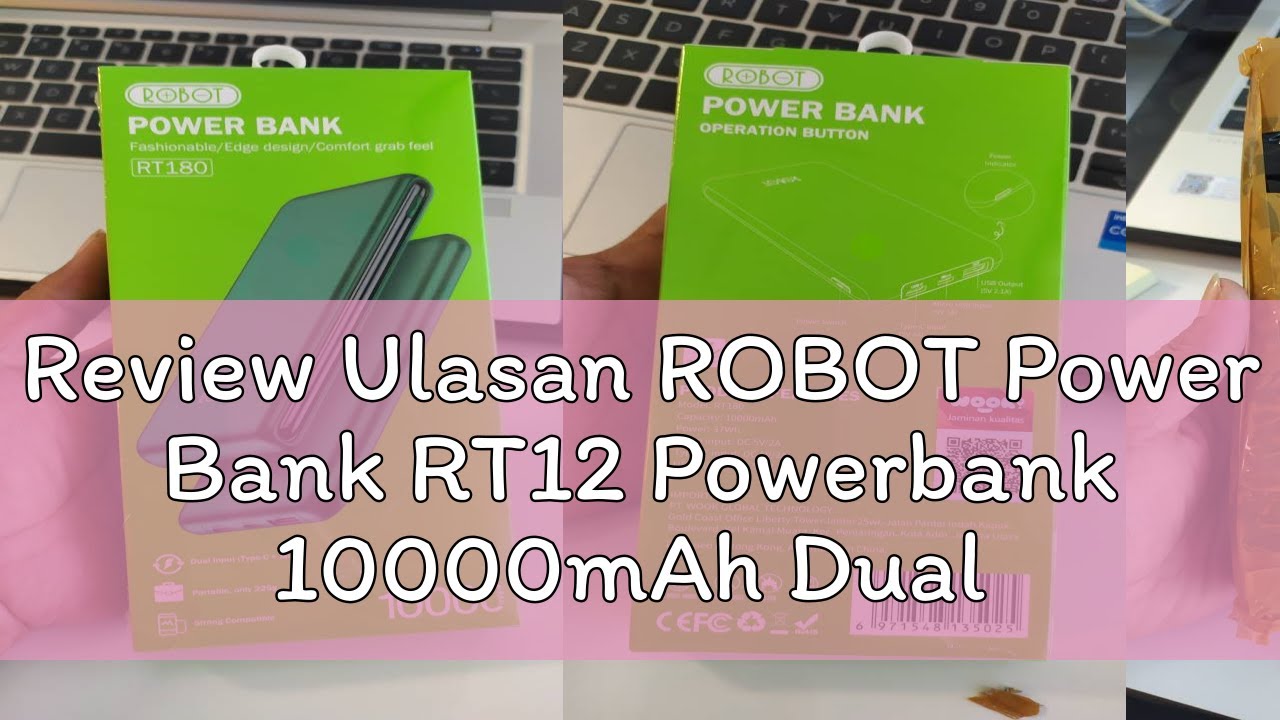 Review Ulasan ROBOT Power Bank RT12 Powerbank 10000mAh Dual Output USB ...