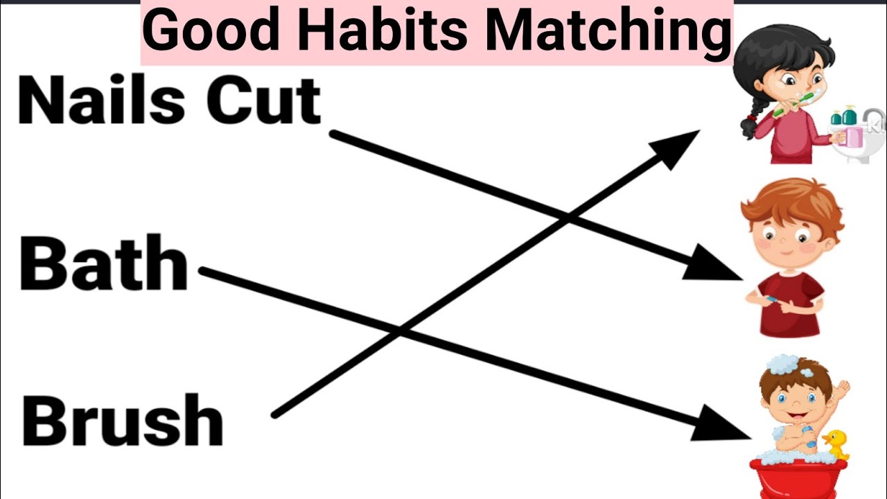 Good Habits Matching || Match Good Habits With Pictures || जोड़ी मिलाओ ...