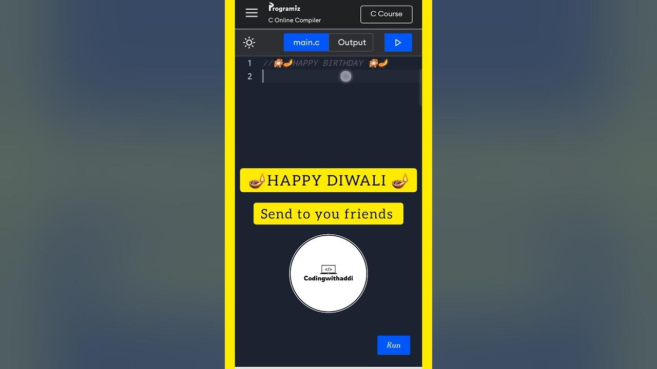 🪔🎇Happy Diwali🎇🪔 with coding in C programming #coding #software #codemasters #code #viral # ...