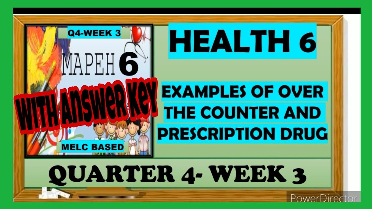 HEALTH 6 | EXAMPLES OF OVER THE COUNTER AND PRESCRIPTION DRUG | QUARTER ...