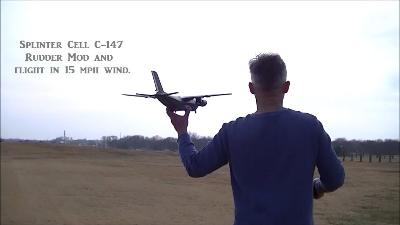 Splinter Cell C-147 Rudder Mod and Flight in 15 mph Wind - YouTube