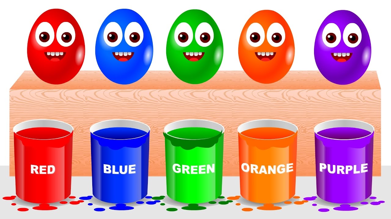 Learn Colors with Surprise Eggs Color Liquid Slime for Kids, Learning ...