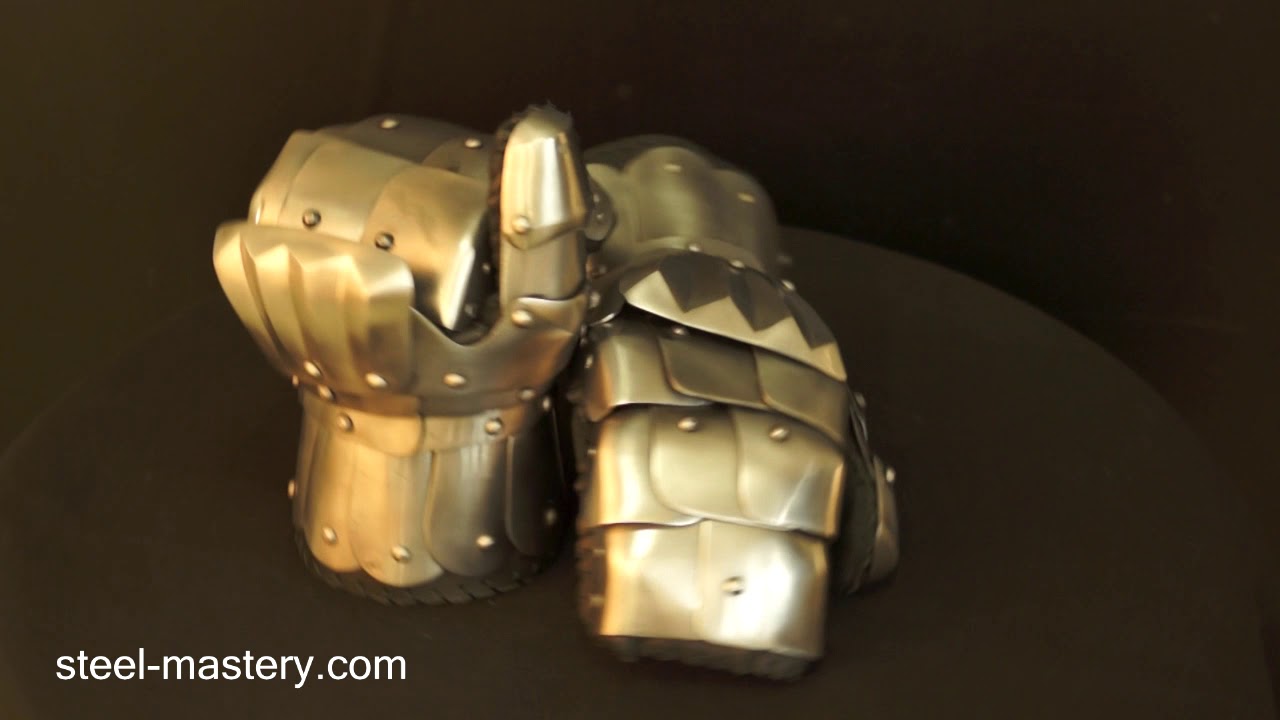 Medieval gauntlets - YouTube