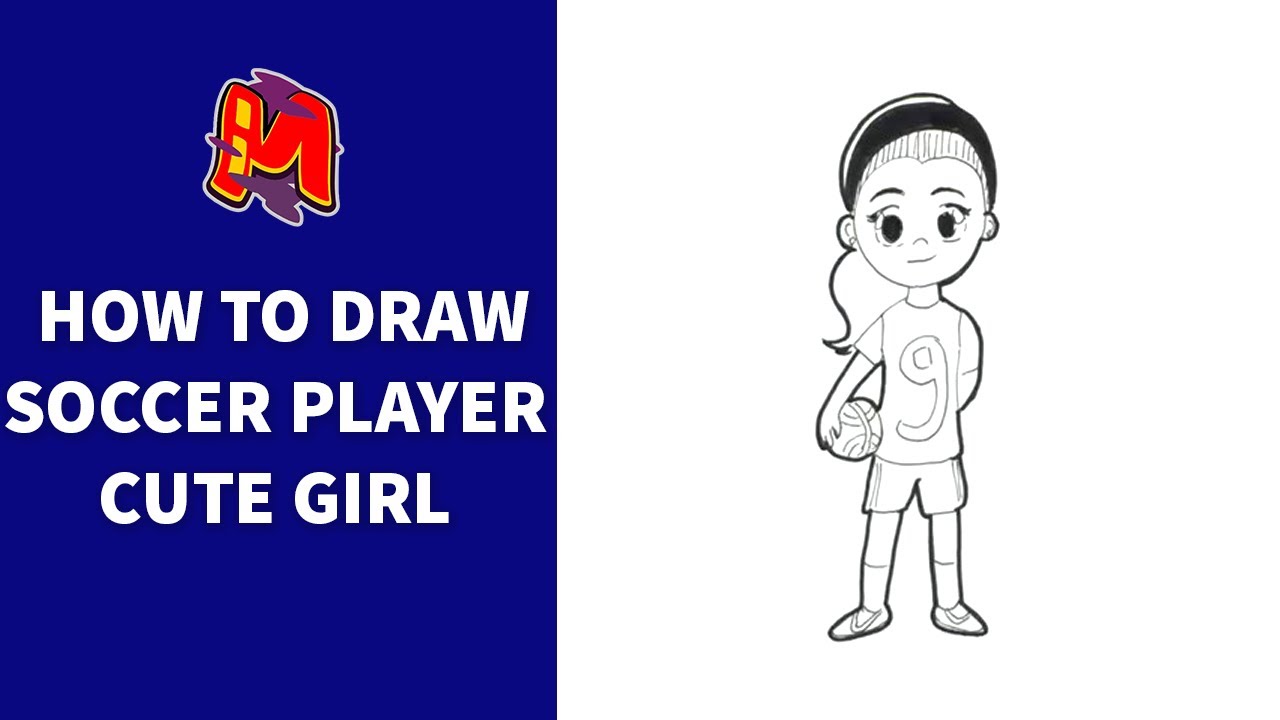 How to Draw Soccer Player Cute Girl Easy - YouTube