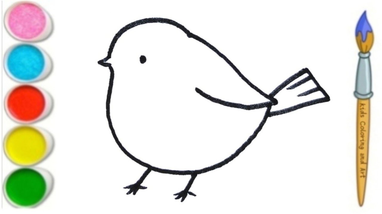 How to draw Bird Very Easy Step by Step for kids beginner toddlers baby ...