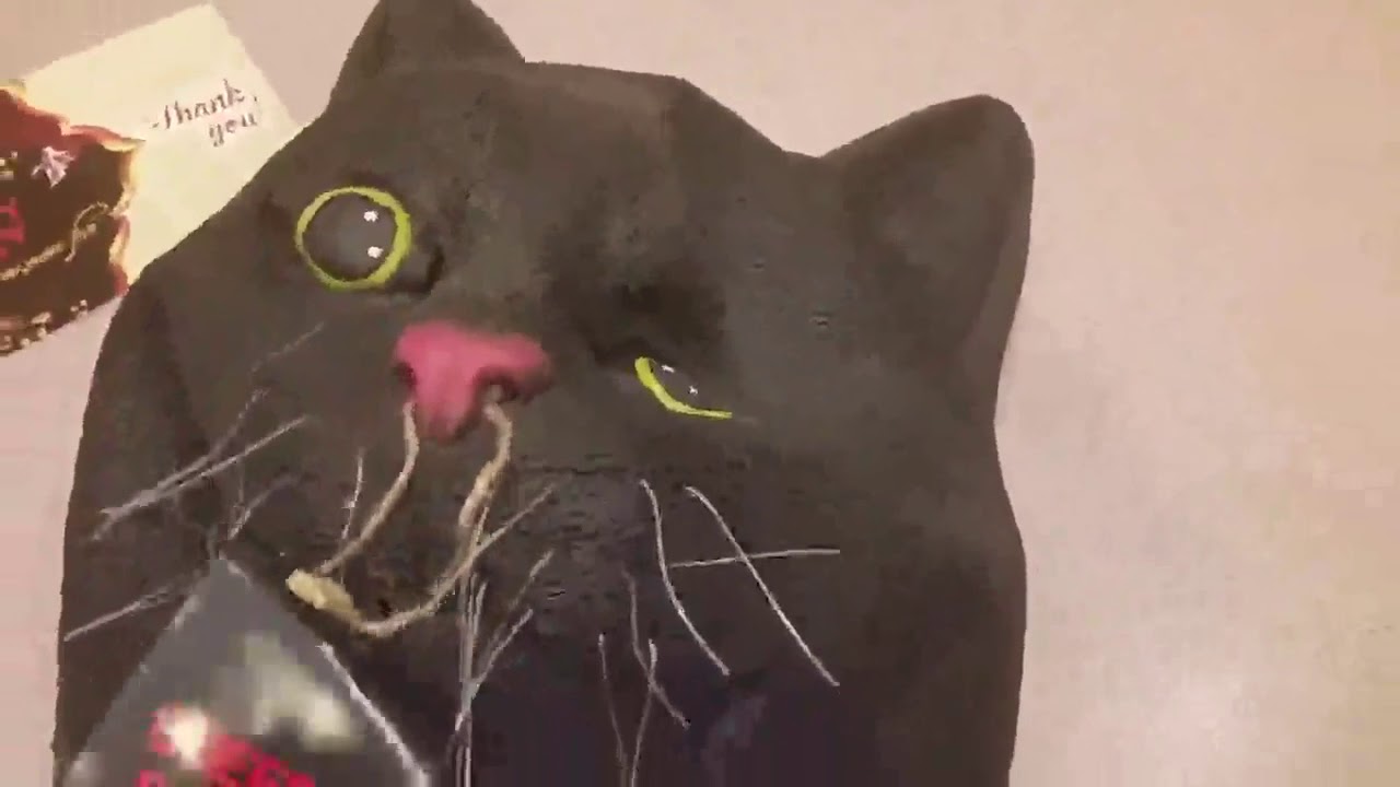 CreepyParty Latex Halloween Head Mask - Black Cat - Review - YouTube