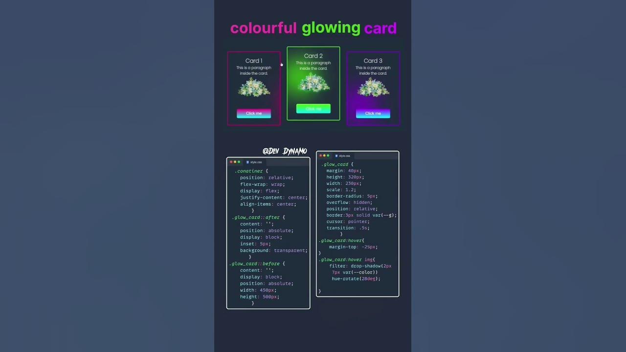 Glowing Card Effect Html Webdesign Css Csscoding Webdevelopment Mobilecoding Subscribe
