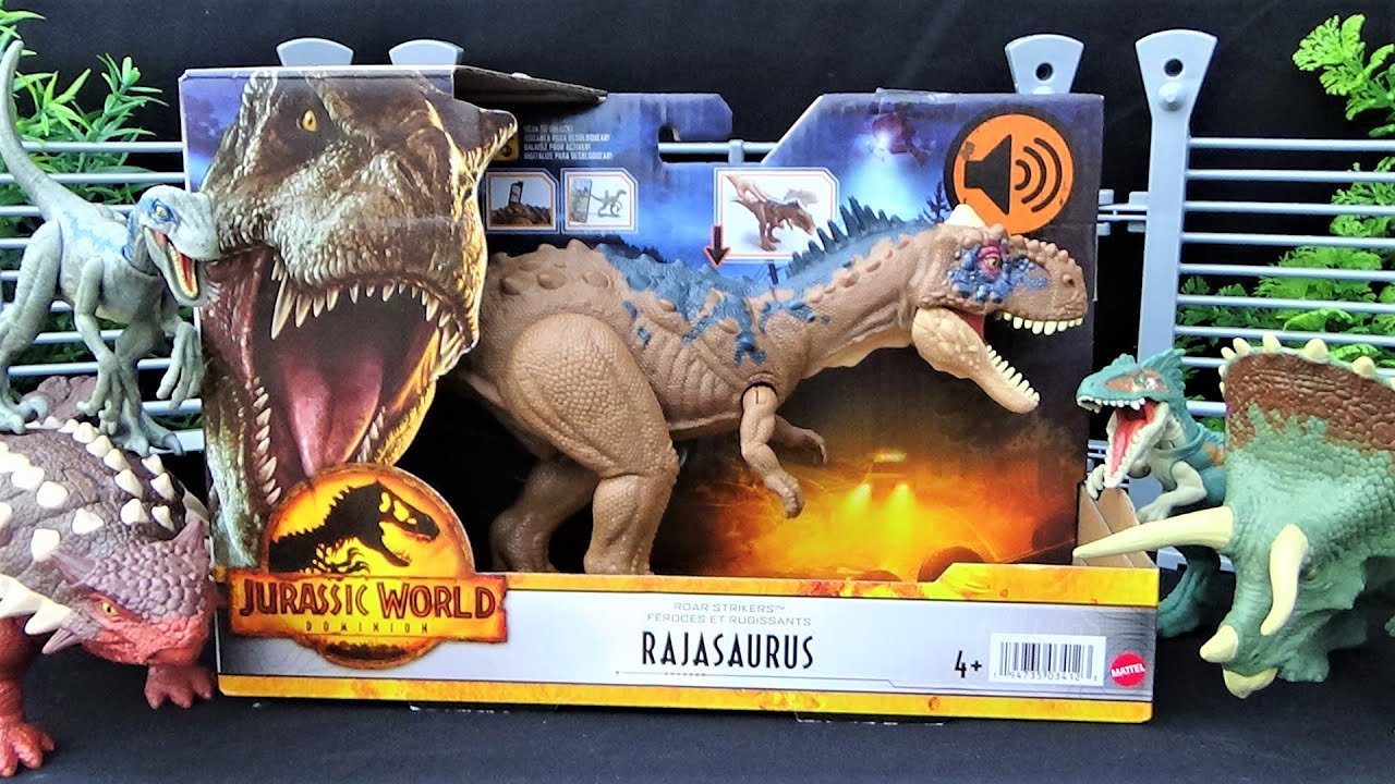 New Jurassic World Dominion Roar Strikers Rajasaurus Toy Review And ...