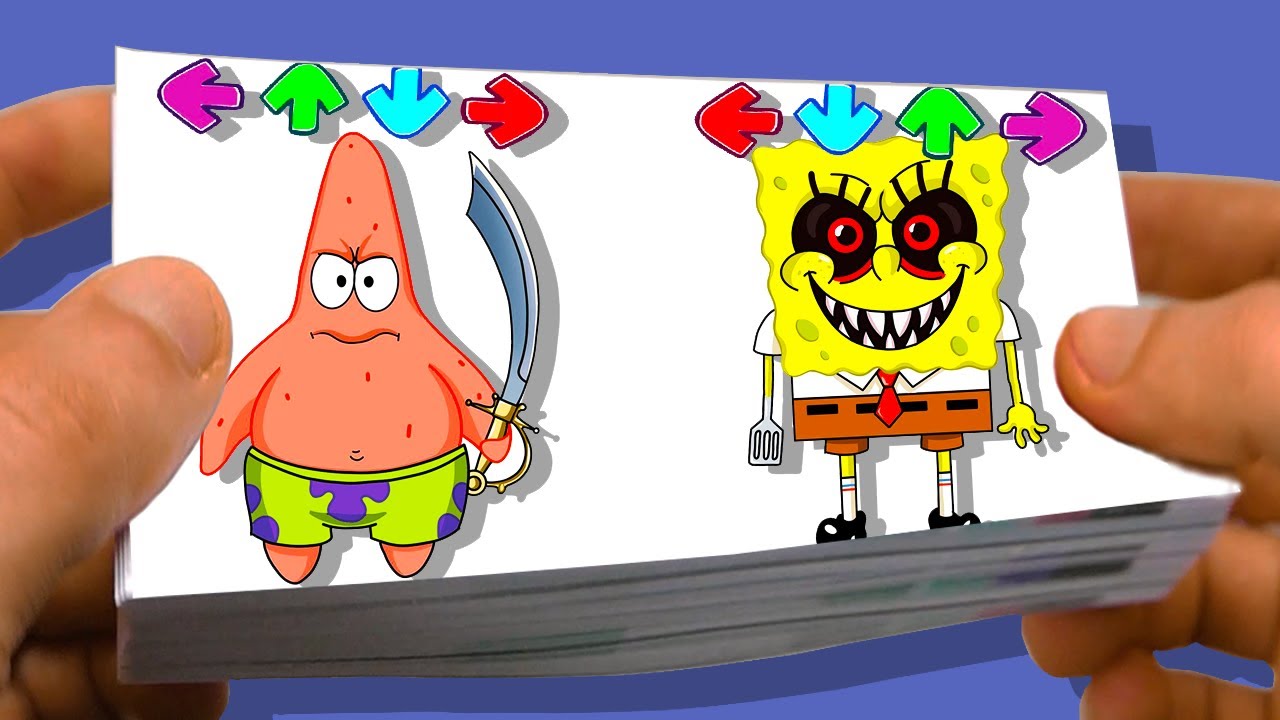 [FNF] Evil SpongeBob Exe vs Patrick Star Flipbook Animation (Part 1 ...