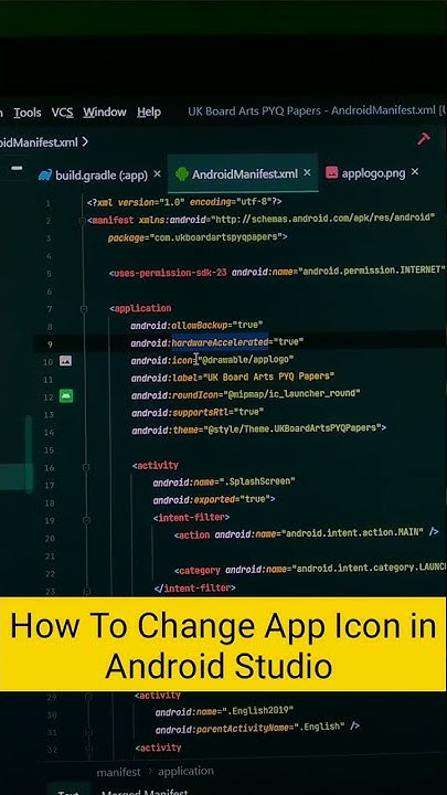 How to add icon in android studio | How to change app icon in android studio | #shorts - YouTube