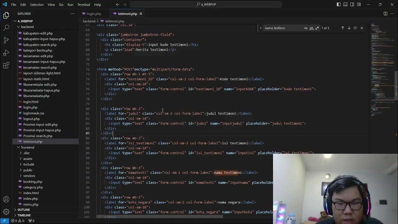 Project Akhir UAS WEB DEV bagian Front End dan Back End - YouTube